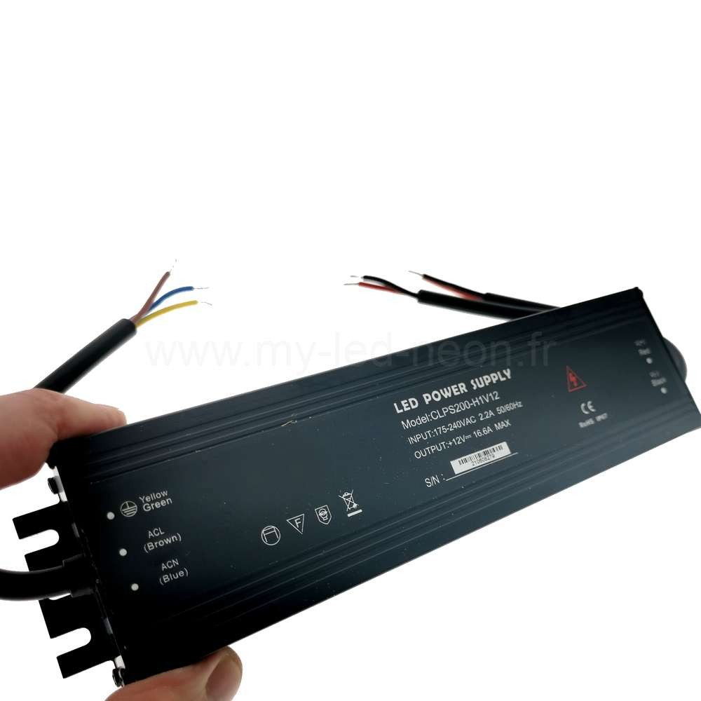 bloc d'alimentation 300w 12v 25A IP67 slim