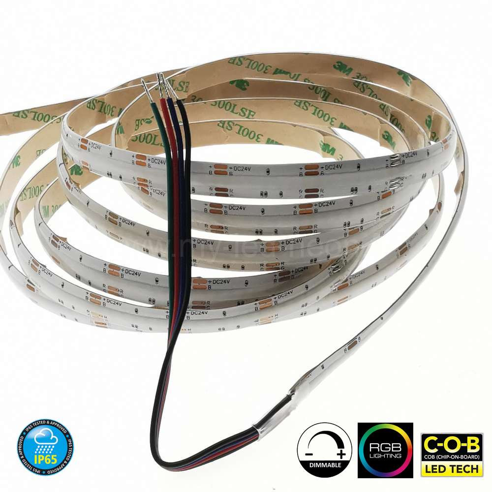 Ruban led COB effet néon RGB étanche 24V 5m