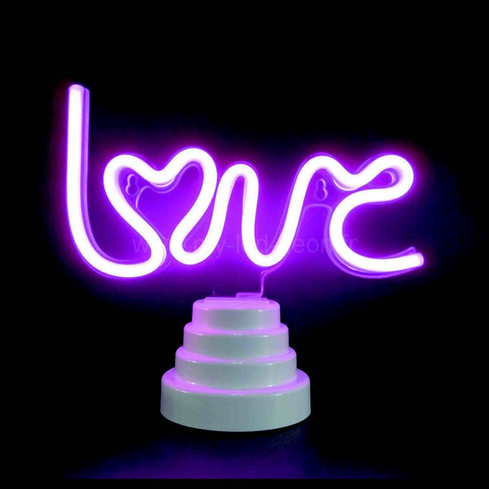 Lampe love nèon led